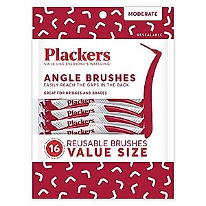 Plackers Angle Interdental Brushes Value Pack (16 Pieces)