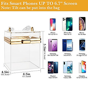 Women Acrylic Clutch Purse, Clear Square Box, Transparent Stadium-Approved Bag, Evening Party Dinner Handbag Medium