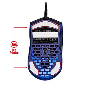Cooler Master MM711 Blue Steel Limited Edition Gaming Mouse with Lightweight Honeycomb Shell, Ultraweave Cable, 16000 DPI Optical Sensor, and RGB Accents