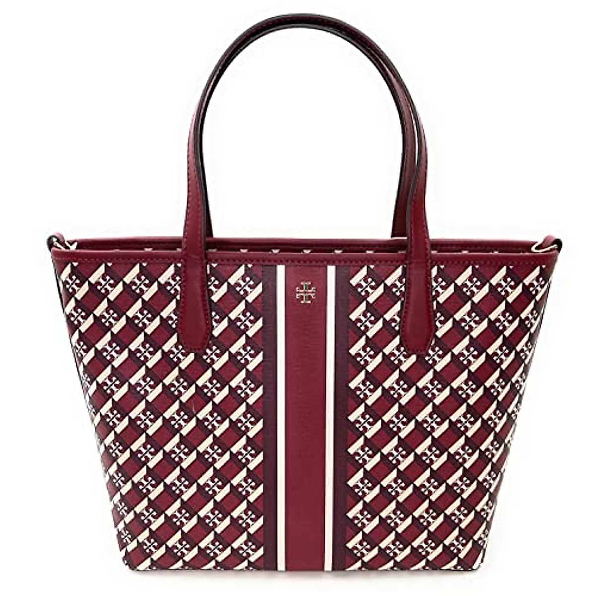 Tory Burch Women's Geo Logo Mini Top Zip Tote (Crimson Red)
