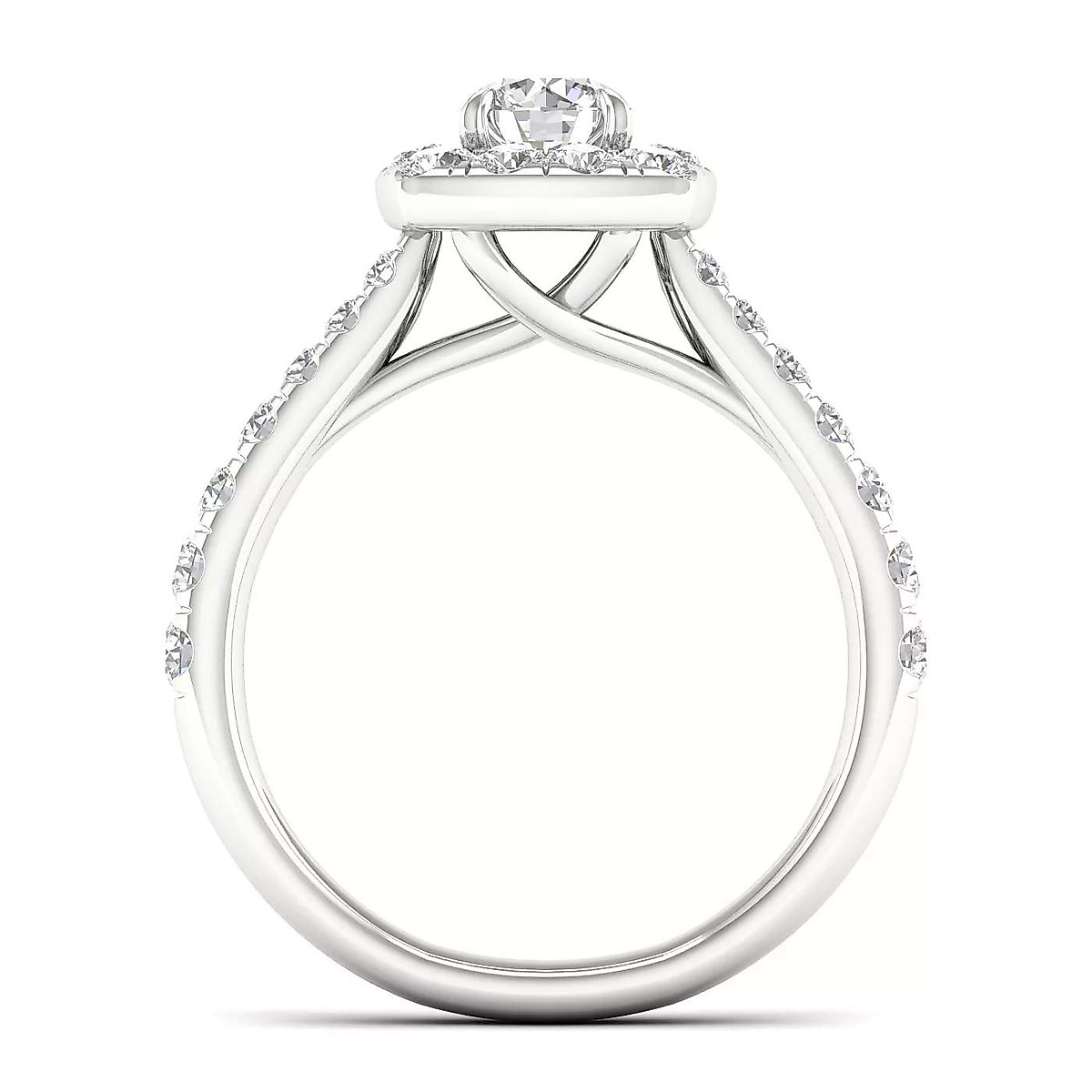 Aihpos Halo Engagement Rings for Women 1-1/3 Carat(ctw) Moissanite Rings 925 Sterling Silver 10K 14K 18K Gold Wedding Anniversary Rings for Her with Text Engraving (925 Sterling Silver)