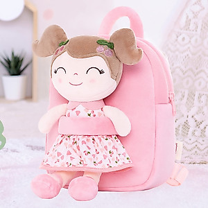 Gloveleya Kids Backpack Toddler Backpack Plush Backpack with Soft Doll Cherry Girl Pink 9 Inches New…
