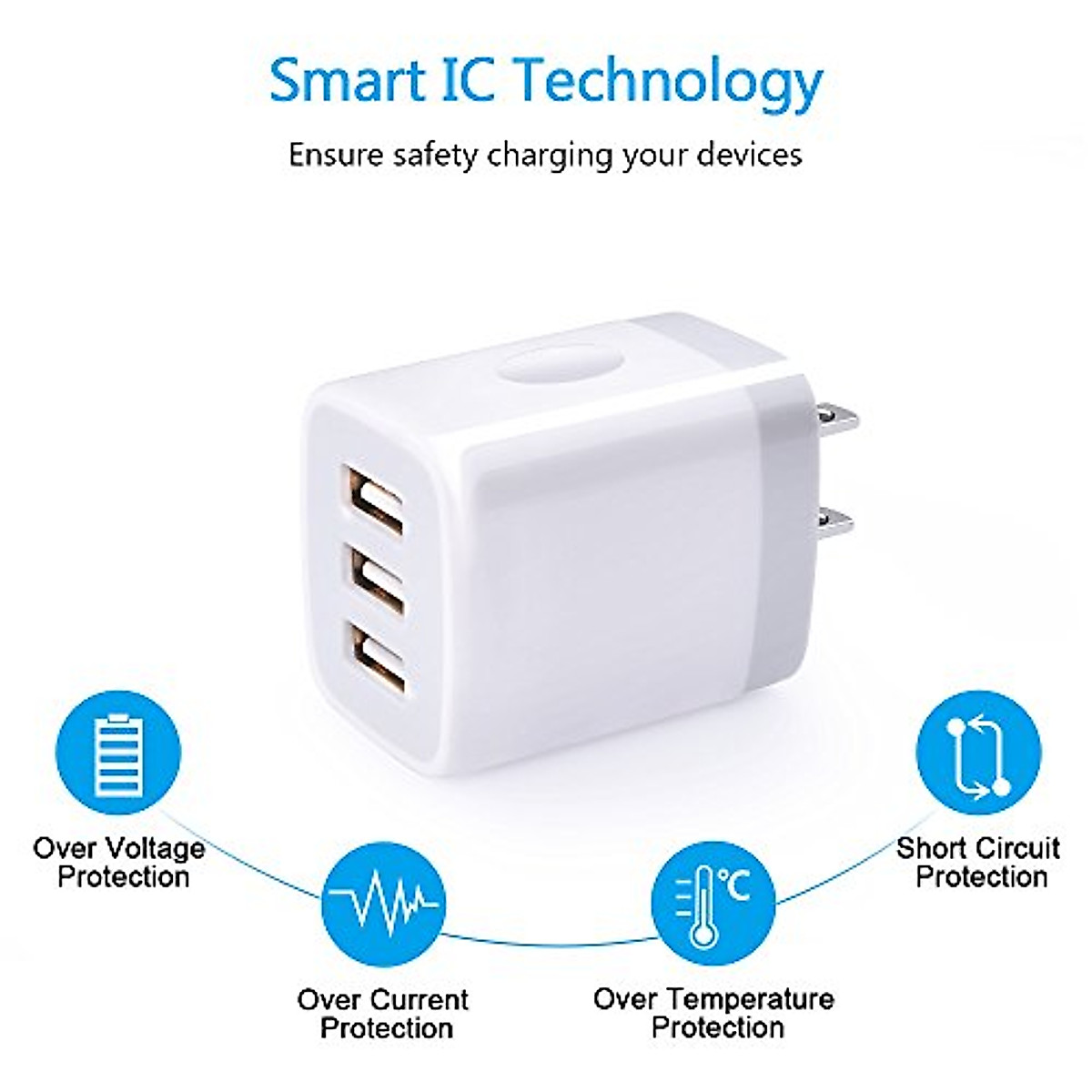 USB Wall Charger, Hootek 2Pack Wall Plug 3-Port USB Charging Station 3.1A Power Adapter Multi Port Quick Charger Block Cube Compatible iPhone 14 13 12 11 Pro XS MAX 8 Plus,iPad,Samsung Galaxy S22 S21