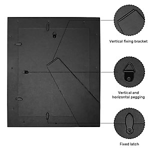 MEIGIX Home 8x10 Frame with High Definition Glass Surface, Anti-Wood Matt Frame, Display Picture 6x8 with Pad or 8x10 without Pad, for Wall or Desktop Display (Barocco Black)