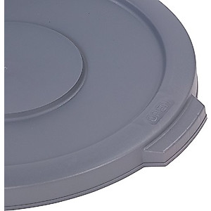 CFS 34101123 Bronco Polyethylene Round Lid, 16.13" Overall Diameter x 2.13" Height, Gray, For 10 Gallon Containers (Case of 6)