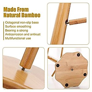 Mug Tree, Coffee Mug Tree, Bamboo Countertop Mug Tree Stand , Coffee Mug Holder Tree for Counter Stand with 6 Hooks, Octagon Base Coffee Cup Tree, Removable Mug Stands