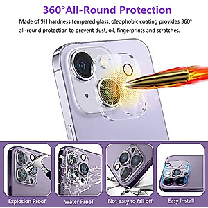 ZXZone [4 Pack] Camera Lens Protector Designed for iPhone 14 6.1" ＆ iPhone 14 Plus 6.7" Accessories Camera Cover 9H Hardness, Ultra HD Easy to Install