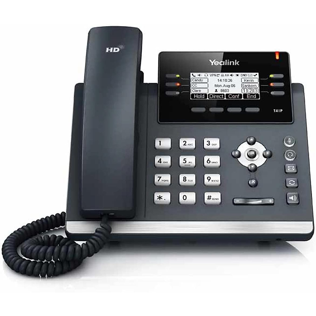 Yealink Ultra-Elegant IP Phone SIP-T41P PoE, Power Supply Not Included (Renewed)