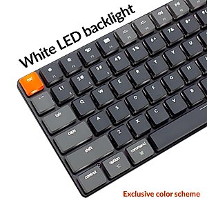 Keychron K3 75% Layout 84-Key Ultra-Slim Hot-Swappable Wireless Bluetooth Mechanical Keyboard with Low-Profile Keychron Optical Red Switch/White LED Backlight/USB Wired for Mac Windows-Version 2