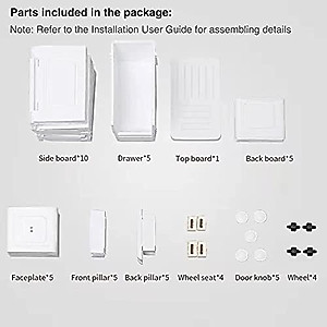 Conworld Super Light Weight Slim Plastic Bathroom Storage, Self-Assembling Bathroom Organizer 5 Tier Slim Storage Cart with 4 Wheels (Product Comes with Installation Instructions and Video)