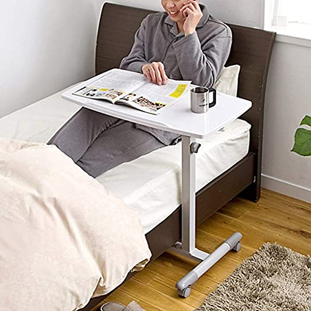 YLYAJY Executive Office Solutions Portable Adjustable Aluminum Laptop Desk/Stand/Table Vented w/Fans Mouse Pad Side Mount-Notebook-Light Weight Ergonomic TV Bed Lap Tray Stand Up/Sitting-Black (Colo