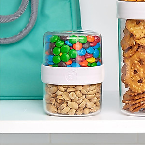 iDesign Recycled Plastic Small Stack n’ Snack Canister – Clear/White