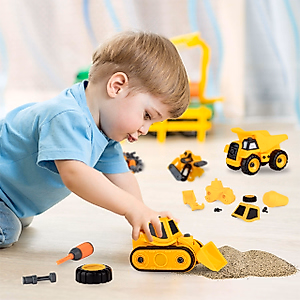 ToyVelt 16 in 3 Construction Take Apart Toys Trucks for 4 Year Old Boys STEM Tractor Toys for 3 Year Old Boys, Best Birthday for Boys & Girls Ages 3-12 Years Old - Updated 2021