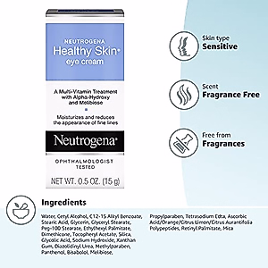 Neutrogena Healthy Skin Anti-Wrinkle Eye Cream with Alpha Hydroxy Acid (AHA), Vitamin A and Vitamin B5 - Firming Under-Eye Cream for Wrinkles and Fine Lines, 0.5 oz