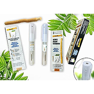 SEWAK Miswak Sticks for Teeth Natural Toothbrush | مسواك | Siwak Organic Wooden Tooth Brush Oral Teeth Whitener with Holder | Vacuum Sealed