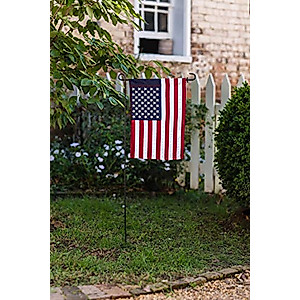 Evergreen American Flag 18-inch x 12.5-inch Garden Size | Heavy Duty Outdoor Premium 310D | Embroidered Stars and Stripes and Quadruple Stitched Edge | USA Residential or Commercial