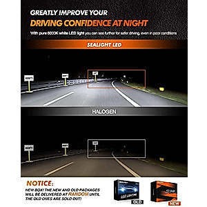 SEALIGHT 9005/HB3 H11/H9/H8 LED Bulbs Combo, Super Bright Cool White, Plug and Play, Pack of 4