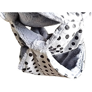 WOWOWMEOW Small Animals Plush Hammock Rat Ferret Triple Bunkbed Hammocks Cage Hanging Warm Hideout for Sugar Glider Squirrel (Small, Dots-Grey)