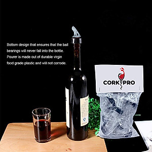 CORKPRO Automatic Measured Alcohol Bottle Pourers—1.5oz/45ml Clear Quick Shot Spirits Measure Liquor Pourer—Cocktail Wine Dispenser for Bar & Home Tool
