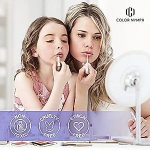 Color Nymph Beginner Makeup Kits For Teens With The Delicate Handbag Included Eyeshadow Palette Blushes Bronzer Highlighter Lipstick Brushes Mirror(Purple)