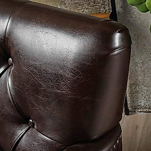 Christopher Knight Home Malone Leather Club Chair, Brown 28D x 29.5W x 33.5H Inch