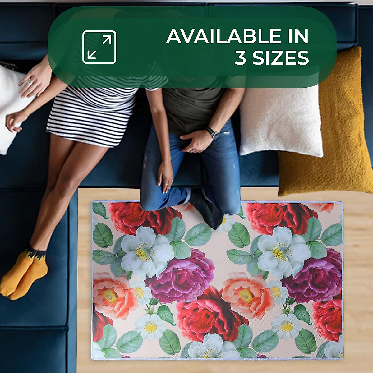 Giant Floor Low Pile Rugs for Indoor - 20" x 30" Non Slip Washable Mat - Perfect as Indoor Kitchen mats, Doormats, Bathroom mats & More! | Rubber Backed mat Made with Polyester