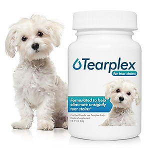 tearplex Tear Stain Supplement for Dogs and Cats, #1 Rated Natural Tear Stain Product - Made in The USA, 100% Tylosin Free, Veterinarian Trusted - Beef Flavored