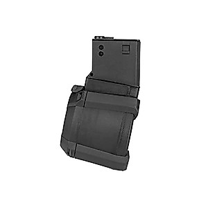 GoldenBall x Sentinel Gears 1200 Rounds Electric Winding Polymer Drum Airsoft Magazine for M4 AEGs, Battery & Charger Included - Black