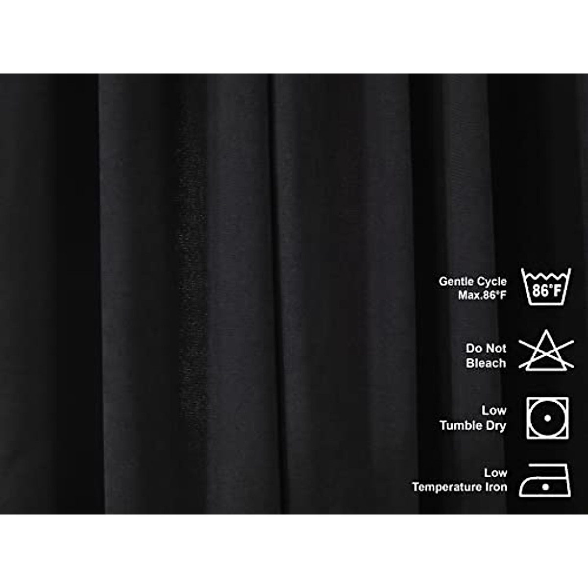 CASANEMA Extra Long Room Darkening 132" Length Faux Velvet Black Curtain Drapes - Hanging Back Tab & Rod Pocket 5-25 Feet Custom Made Curtains Set of 2-Made in Turkey Each(52" Wx132 L)