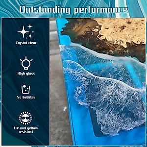 16OZ Epoxy Resin Kit-Crystal Clear Resin and Hardener Resin Epoxy kit,No Yellowing, No Bubbles Casting Resin Perfect for Jewelry Making Molds Crafts DIY 1:1 Ratio（8OZx2)