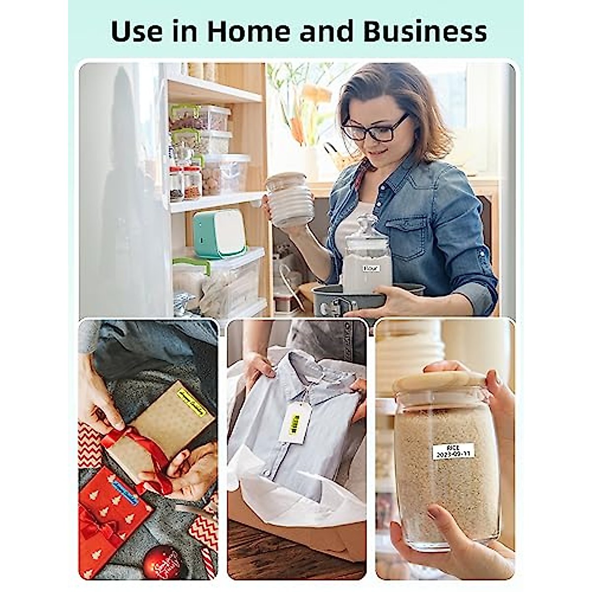 Vixic Label Maker with Tape, M960 Bluetooth Label Maker Machine, Small Mini Portable Label Makers Multiple Templates Font Icon for Home School Office Organization, Inkless Rechargeable,Green