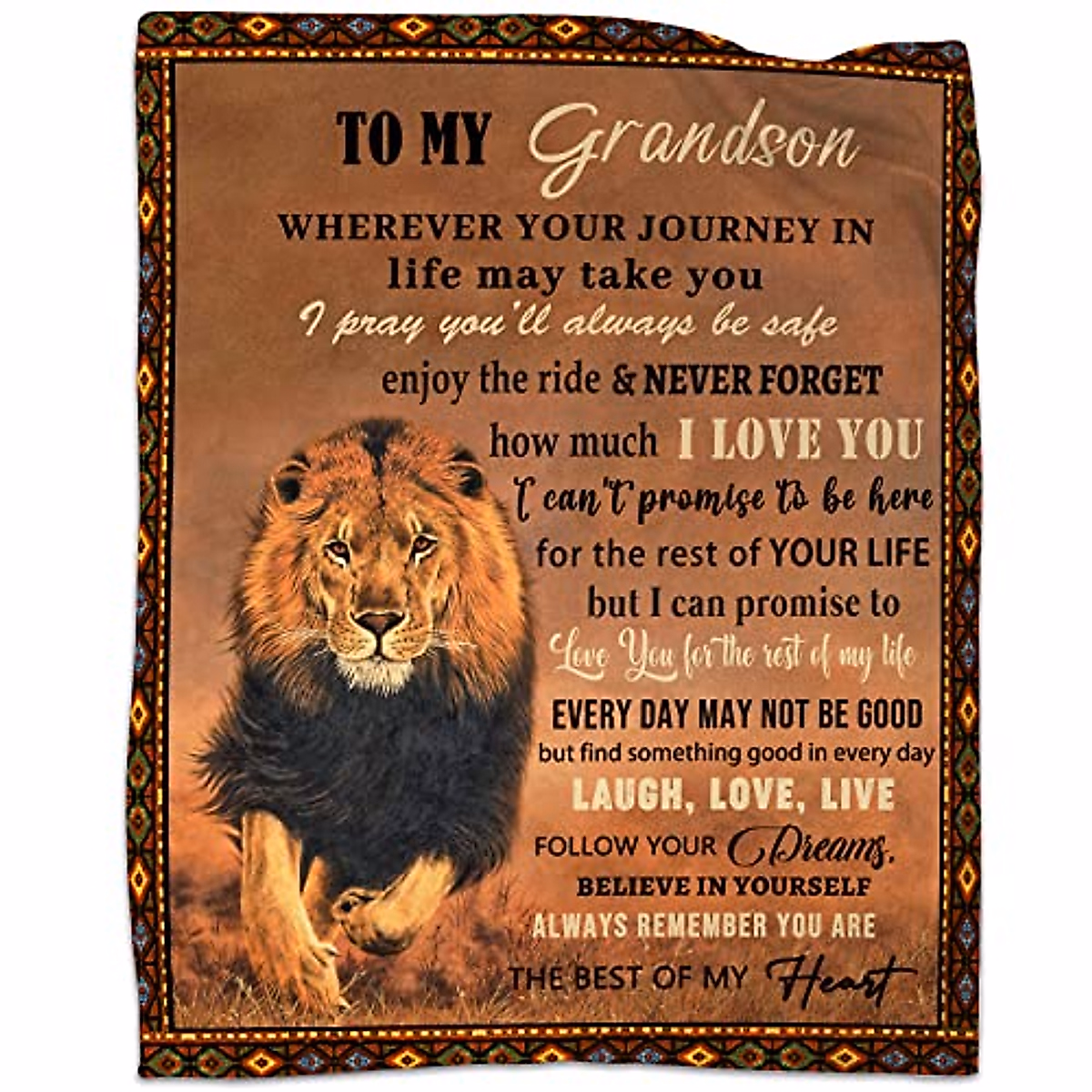 AJIIUSV Grandson Gifts Blanket from Grandma Grandpa Birthday Gifts for Grandson Throw Blankets to Grandson from Grandparents Thanksgiving Valentines Day Graduation Gifts 50"x60"