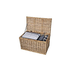 Kouboo Rattan Kobo Decorative Storage Trunk with Lid, Large