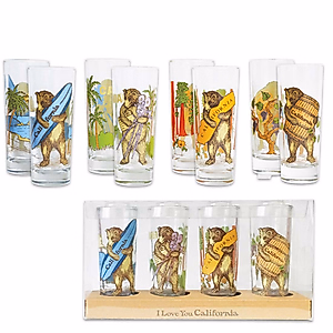 California Bears Set of 4 Glass Shooters
