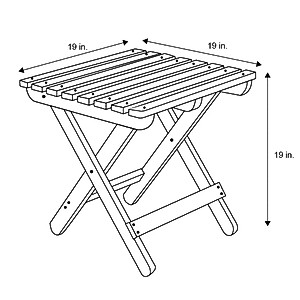 Classic Design Adirondack Square Folding Patio Table with Slated Top & Genuine Cedar Wood Construction | Lime Green Color Weatherproof Finish Best for Indoor Outdoor Use | Water & Rust Resistant
