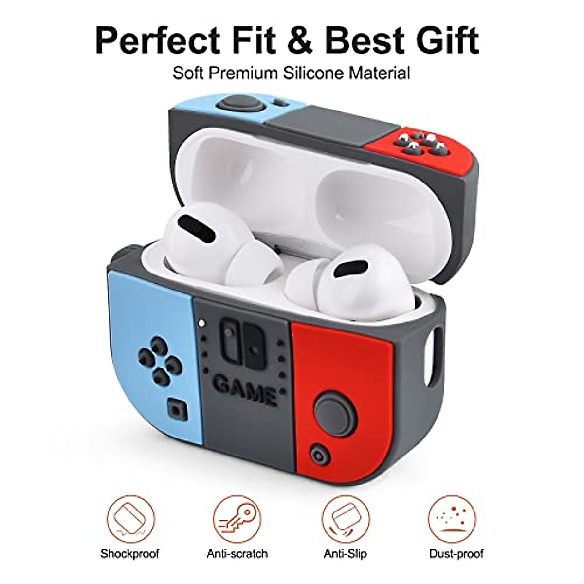 KOREDA for AirPod Pro 2 Case, Cool Game Player Design Case for Airpods Pro 2nd Generation/1st Generation (2022/2019), Cute Funny 3D Cartoon Silicone Protective Cover with Keychain for Men Women