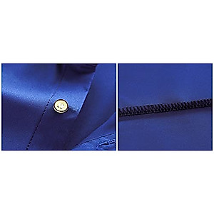 Men's Long Sleeve Stylish Shirts Solid Color Lightweight Slim Shirts Classic Business Button Down Dress Shirt (Dark Blue,Medium)