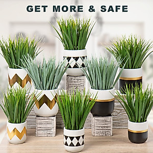 Artificial Plants Small Faux Plant Decor Fake Potted Plant Faux Plants in Pots Fake Grass Pot for Home Table Office Desk Room Bathroom House Indoor Decorative Gifts