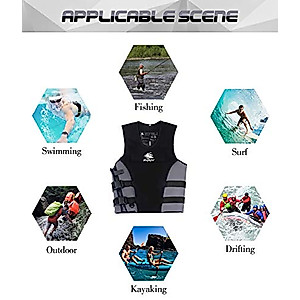 Zeraty Life Jacket Adult Impact Vest for Outdoor Floating Swimming Ski|CE Proof 50N