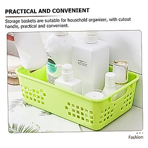 FONDOTIN 4pcs Plastic Storage Basket Storage Bins Laundry Basket Storage Baskets for Shelves Small Plastic Boxes Bathroom Organizer Washing Basket Plastic Basket for Organizing Pp