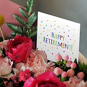 Happy Retirement colorful text celebrating retirement- Greeting Cards, 6 x 6 inches, set of 12 (gc_202096_2)