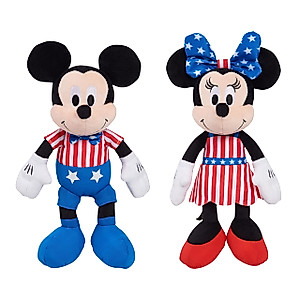Disney Patriotic Bean Plush Mickey Mouse and Minnie Mouse, 4th of July Independence Day Decorations