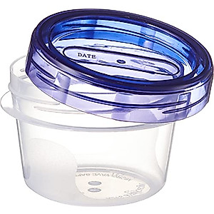Elegant Disposables Baby Food Storage Containers 24 Pack, 4 ounce Colored Twist on Lids, Plastic, 1/2 Cup Small Freezer Storage Container
