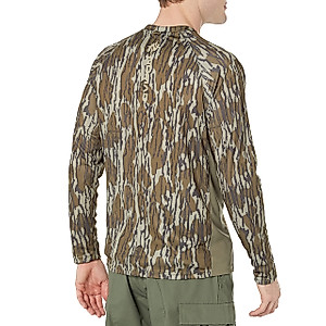 Nomad Mens Pursuit Long Sleeve Shirt | Hunting Shirt W/Sun Protection, Mossy Oak Bottomland, X-Large