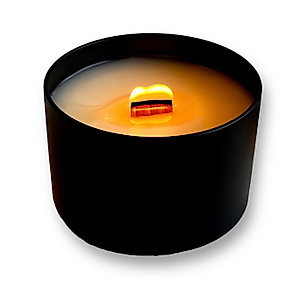 Unscented Crackling Wood Wick Candle | 45 Hour Burn | Handpoured Premium Coconut Soy Blend | Holzer Handcrafted USA | Luxury (Crackle & Glow, 1 Candle - 6oz)