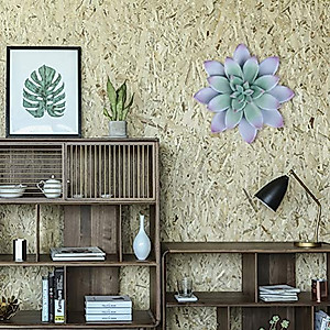 John's Studio Metal Flower Wall Decor Iron Succulent Sculpture Floral Hanging Art Decoration for Indoor Outdoor Home Garden Patio Bedroom Living Room -12.2 Inches Purple