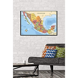 Trends International Map - Mexico Wall Poster, 22.375" x 34", Unframed Version
