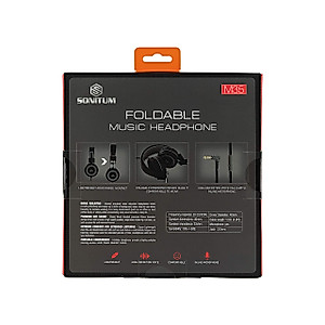 Sonitum Kids Headphones with Microphone, Wired Head Phones with Volume Control for Computer Cellphone, On Ear Headphones for School, Foldable/Adjustable fit Tangle Free 1.5m Cord, 3.5mm Jack