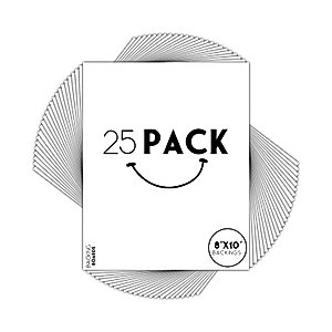 Golden State Art, 25 Pack 8x10 Bright White Backing Boards, Backer Boards Frames, Pictures, Crafts