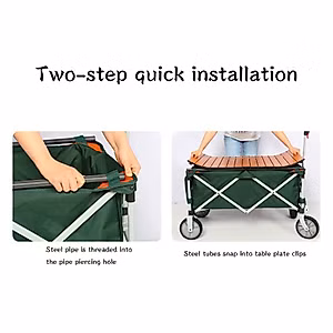 Heavy Duty Collapsible Wagon Foldable Garden Cart Utility Pull Push Beach Wagon with Wheels All Terrain Shopping Cart (Color : B) (A)